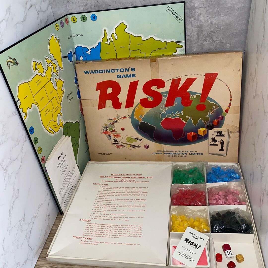 Vintage Waddington's Risk Board Game - Etsy
