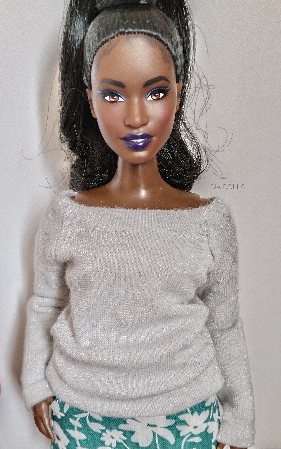 Skirt and Sweater for Curvy Doll, Clothes for Doll 1/6 Size, 12 Doll ...