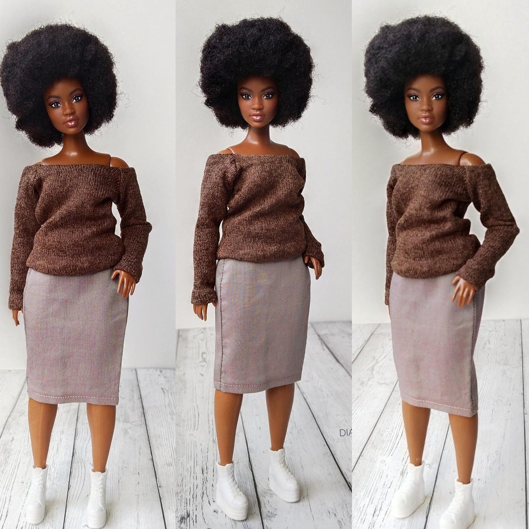 Set of Clothes for Dolls, Outfit for Curvy Doll, Clothing for Doll Size ...