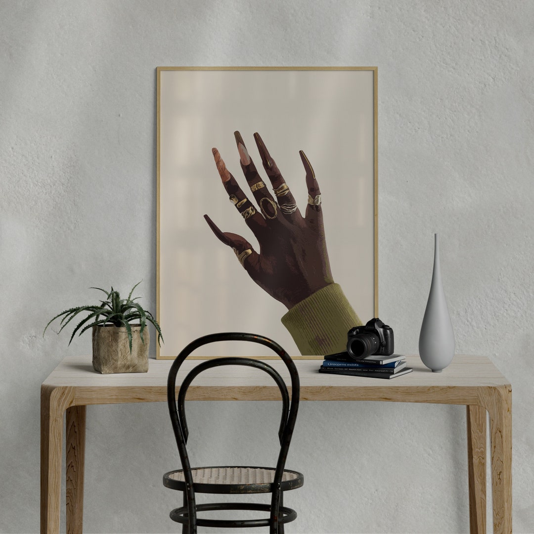 Black Hand Jewellery Art | Black Artist Print | Wall Art | Black Art ...