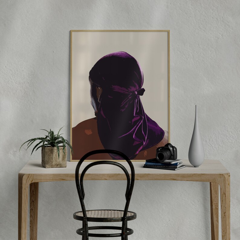 Black Man Durag Art black Art Poster Wall Art Black - Etsy