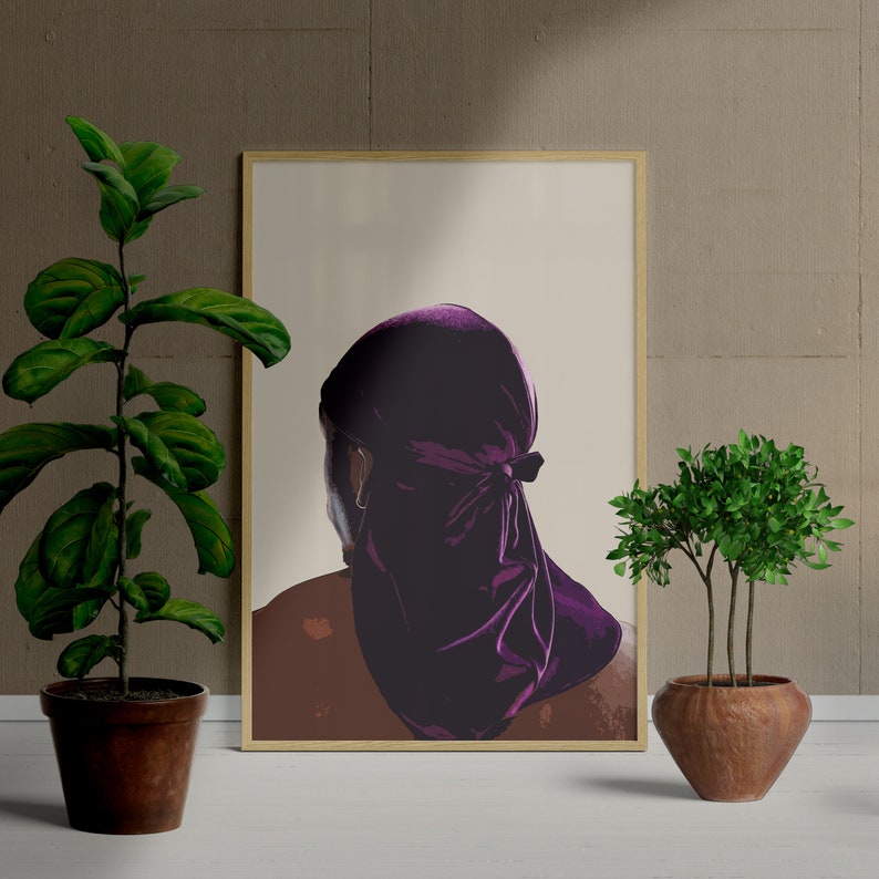 Black Man Durag Art black Art Poster Wall Art Black - Etsy