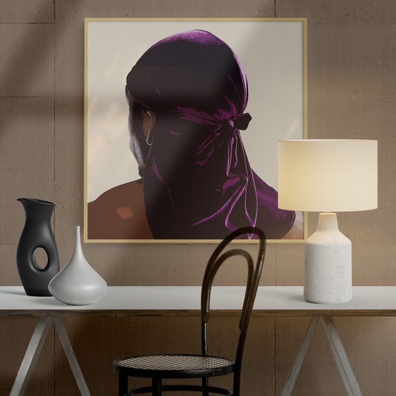 Black Man Durag Art black Art Poster Wall Art Black - Etsy