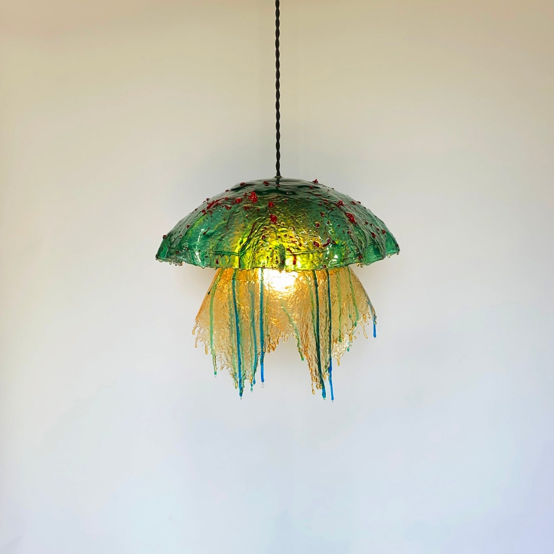 The DOMA Lamp. Fiberglass Resin One-of-a-kind Drip Ambient Pendant Lamp ...