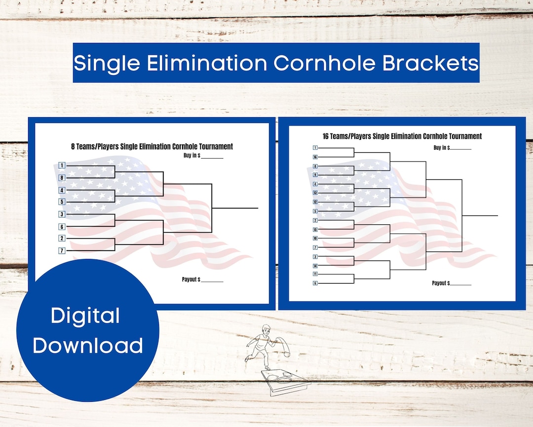 Cornhole Tournament Bracket Single Elimination Bracket for Cornhole or ...