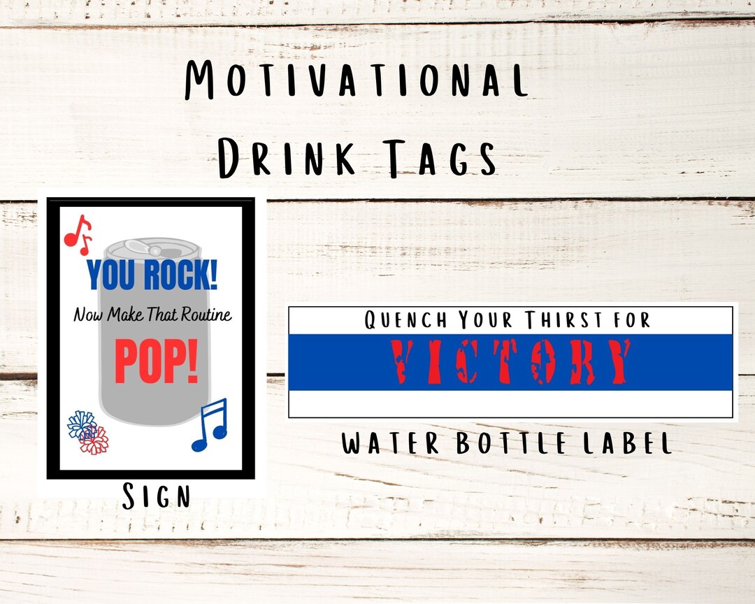 Motivational Drink Tags Water Bottle Label You Rock Make That Routine ...