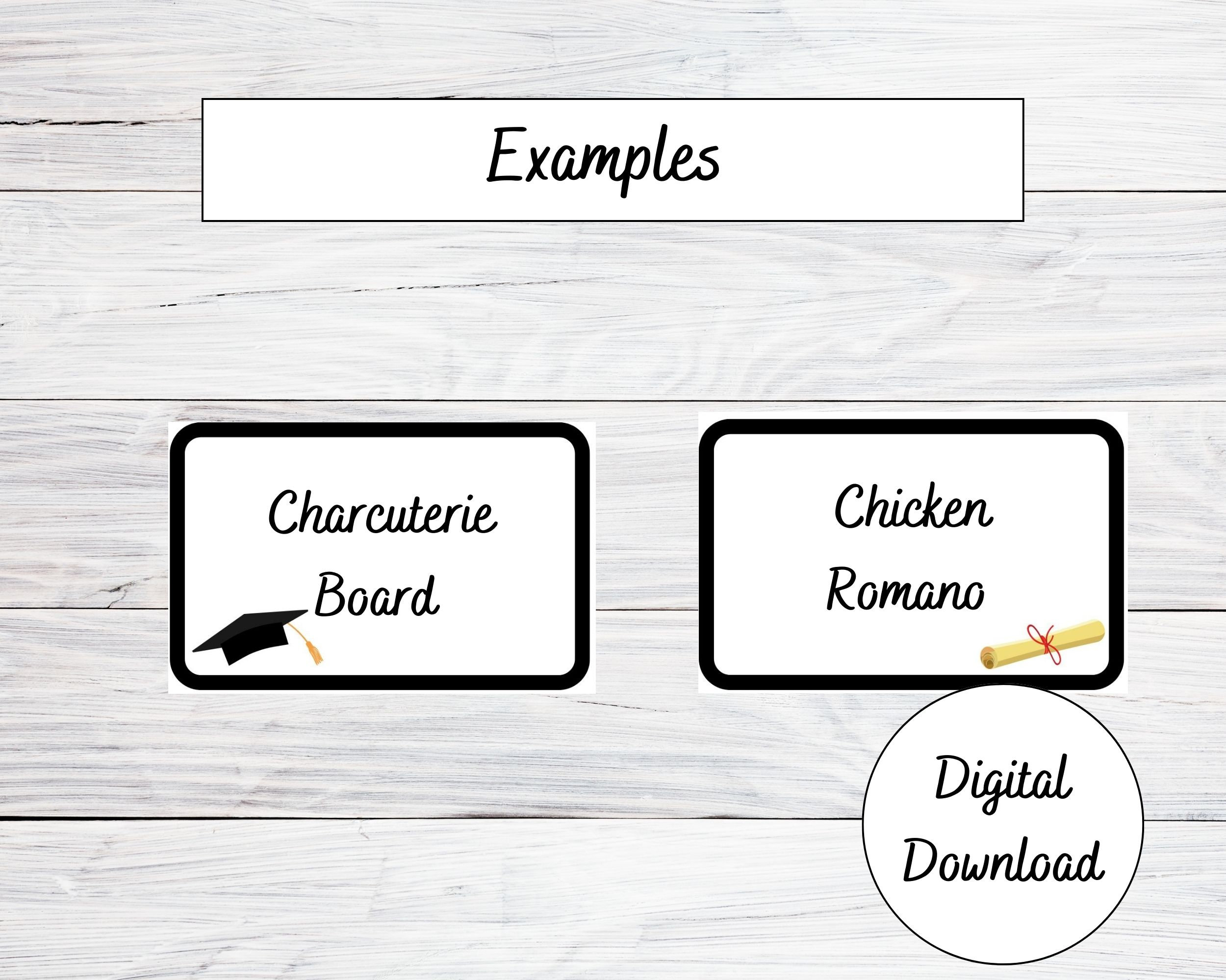 Graduation Party Food Tag Labels for Food at Grad Party Decor High ...