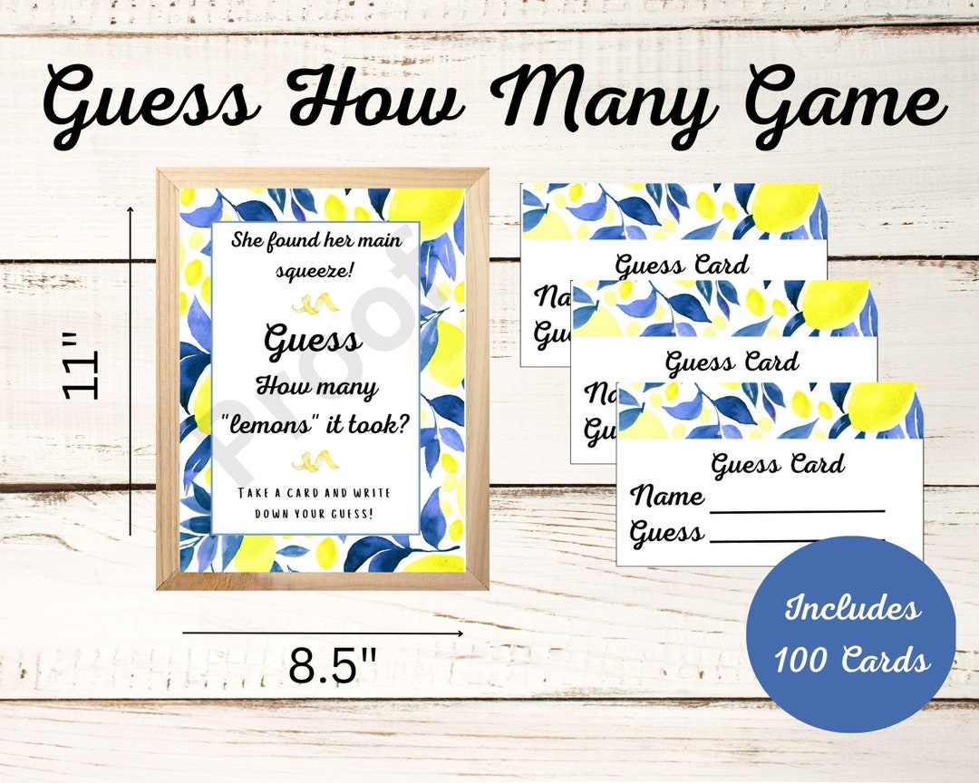 Personalized Guess How Many Bridal Shower Game Idea for Bride to Be ...