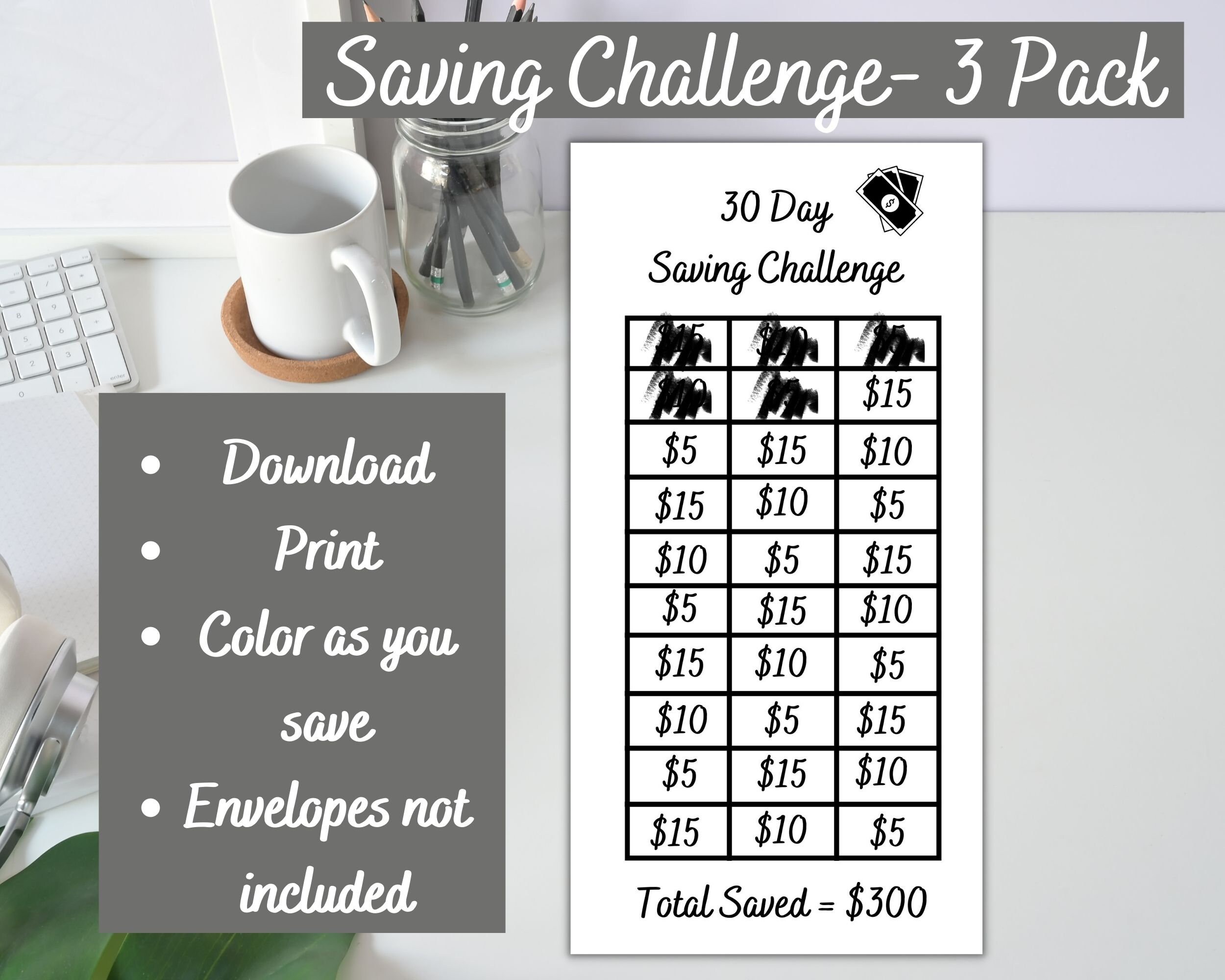 Money Saving Envelope Challenge Money Saving Tool Instant Download ...