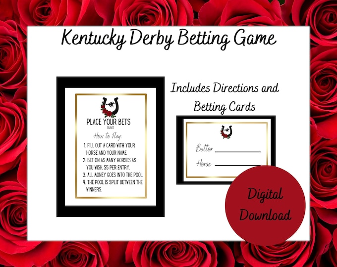 Horse Race Betting Sign and Bet Slips, Editable Printable File, Place ...