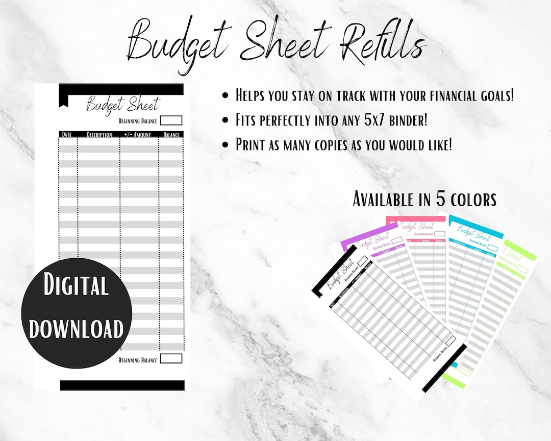 Budget Binder Refill Sheets, Money Binder Refills for 5x7 Binder for ...