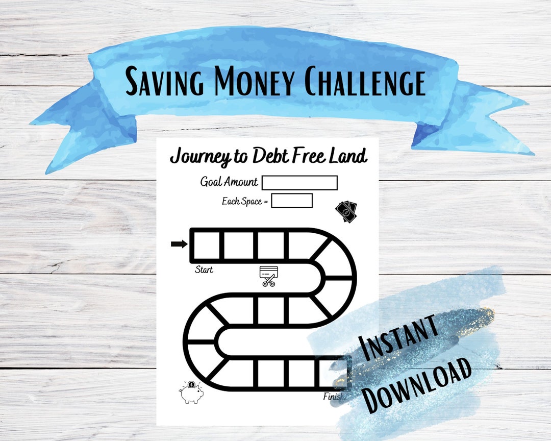 Debt Free Journey to Debt Free Land Money Saving Challenge Debt Tracker ...