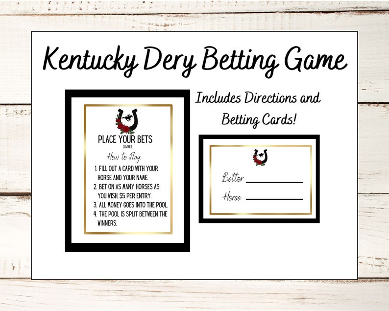 Kentucky Derby Betting Game, Derby Betting Game Rules and Cards, Derby ...