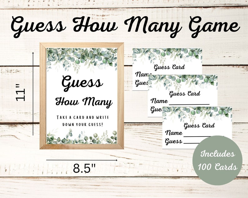 Customized Guess How Many Game Shower Game Ideas Guess the Number Game ...