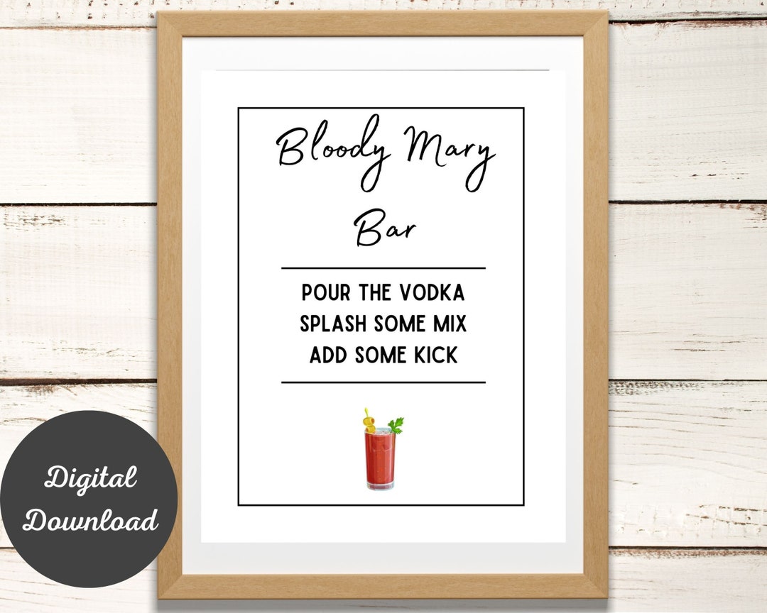 Bloody Mary Bar Sign How to Make Bloody Mary Breakfast Bar Sign Brunch ...