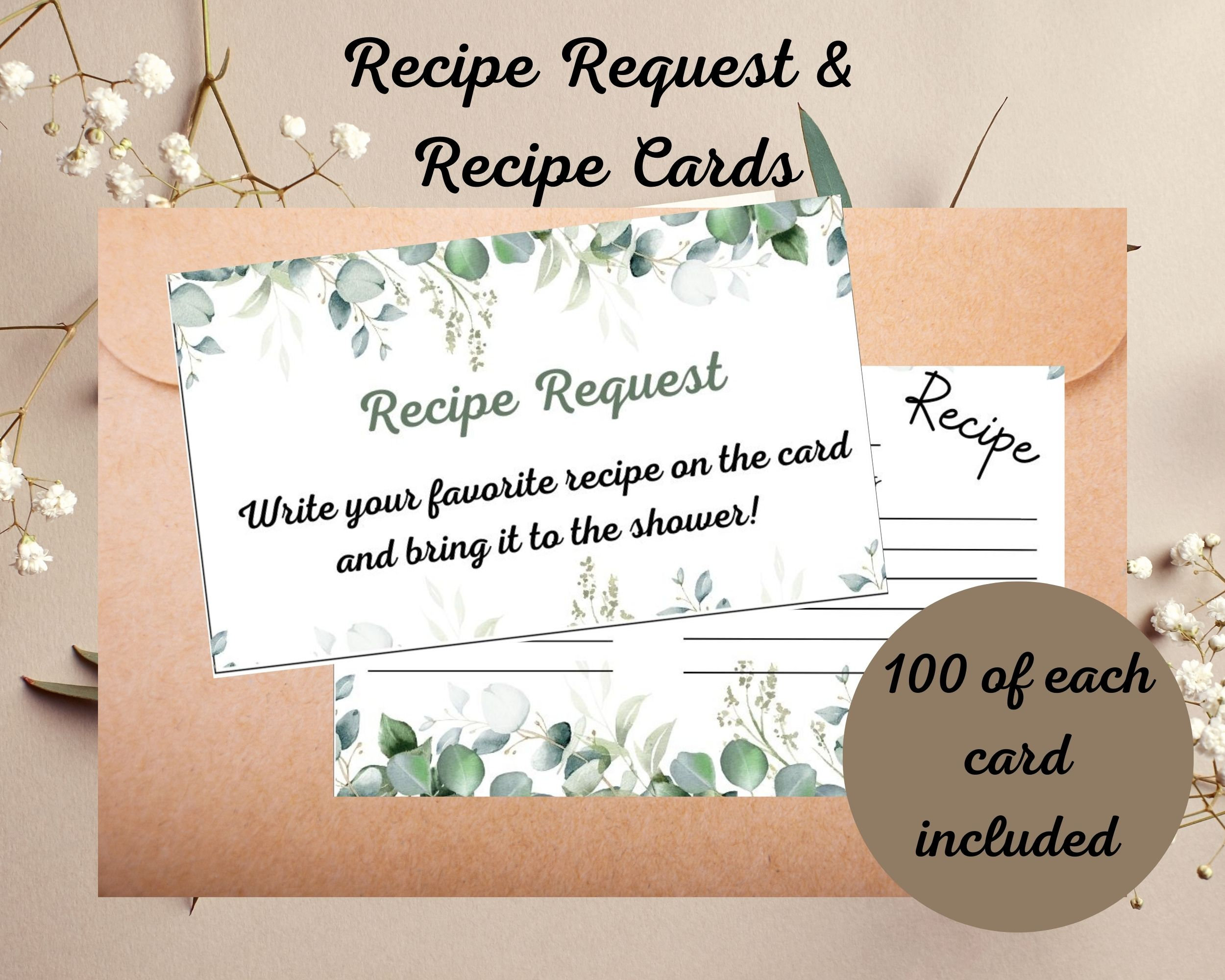 Recipe Requests and Recipe Cards Shower Recipe Cards Wedding Shower ...