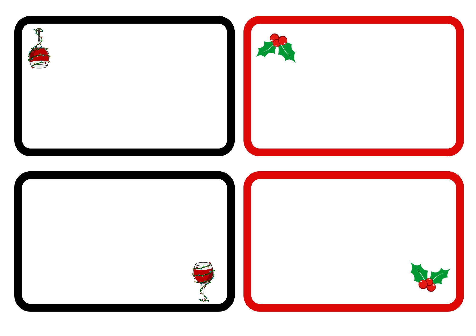 Christmas Food Labels, Christmas Party Food Tags, Christmas Labels ...