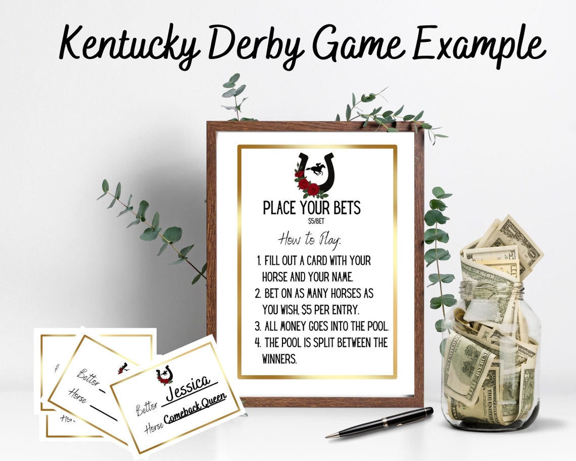 Kentucky Derby Betting Game Derby Betting Game Rules and - Etsy