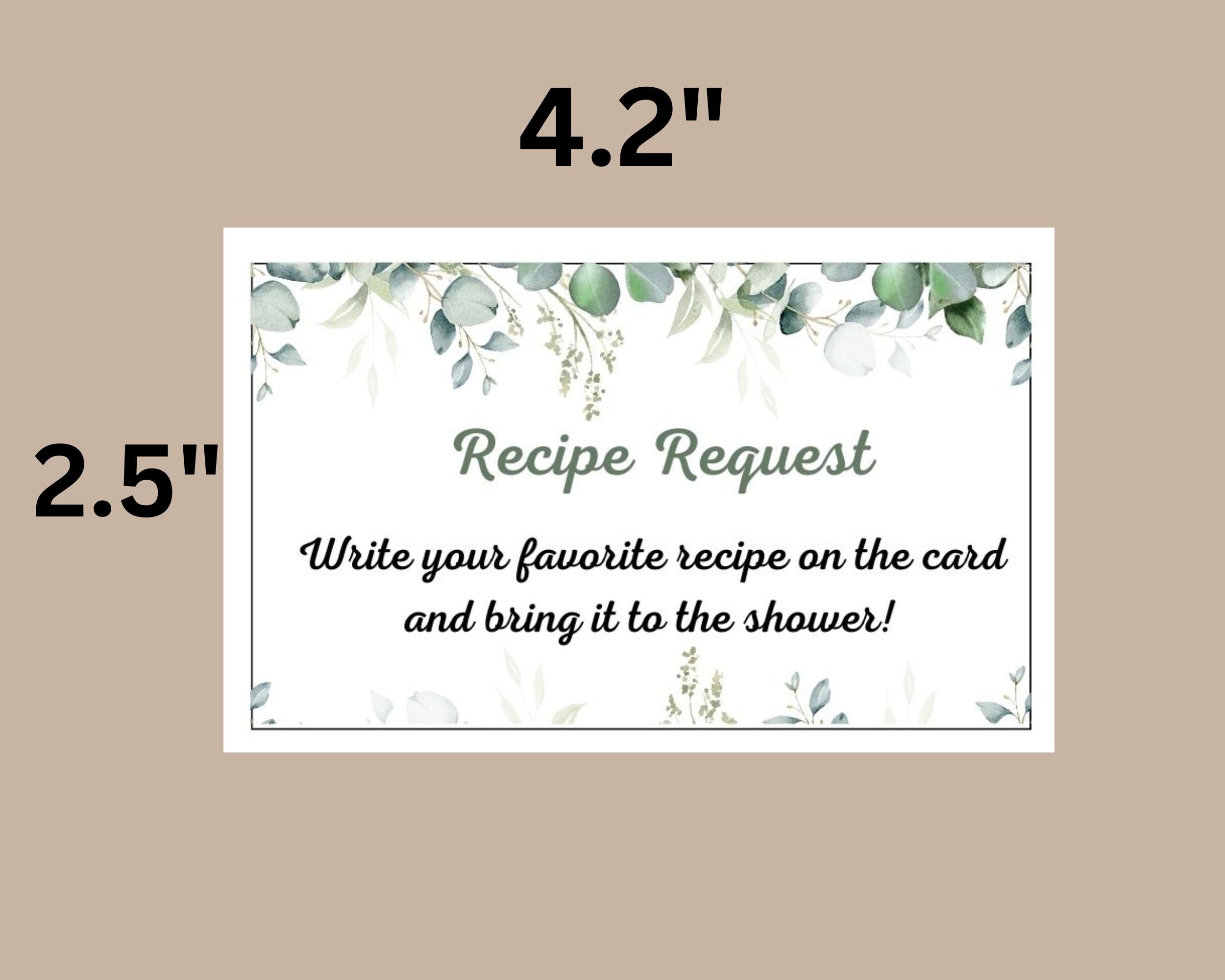 Recipe Requests and Recipe Cards Shower Recipe Cards Wedding Shower ...