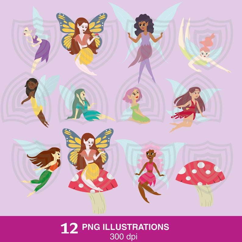 Clipart Cute Fairies Clipart Fairy Tale Clipart Fairy Tale - Etsy