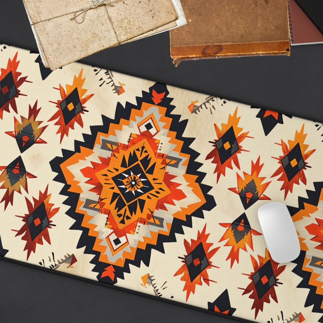 Keyboard Rug Beige Aztec Desk Mat - Etsy