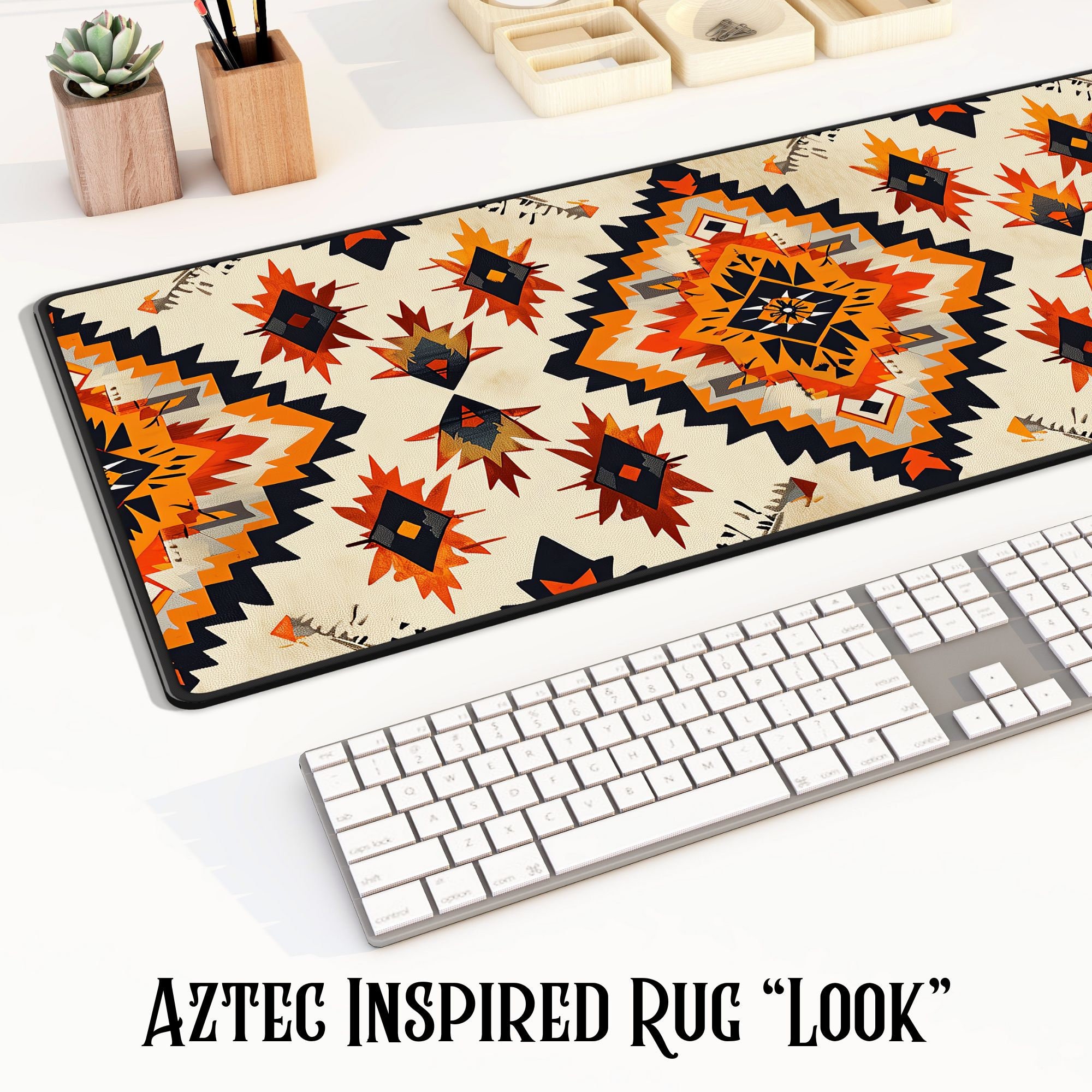 Keyboard Rug Beige Aztec Desk Mat - Etsy