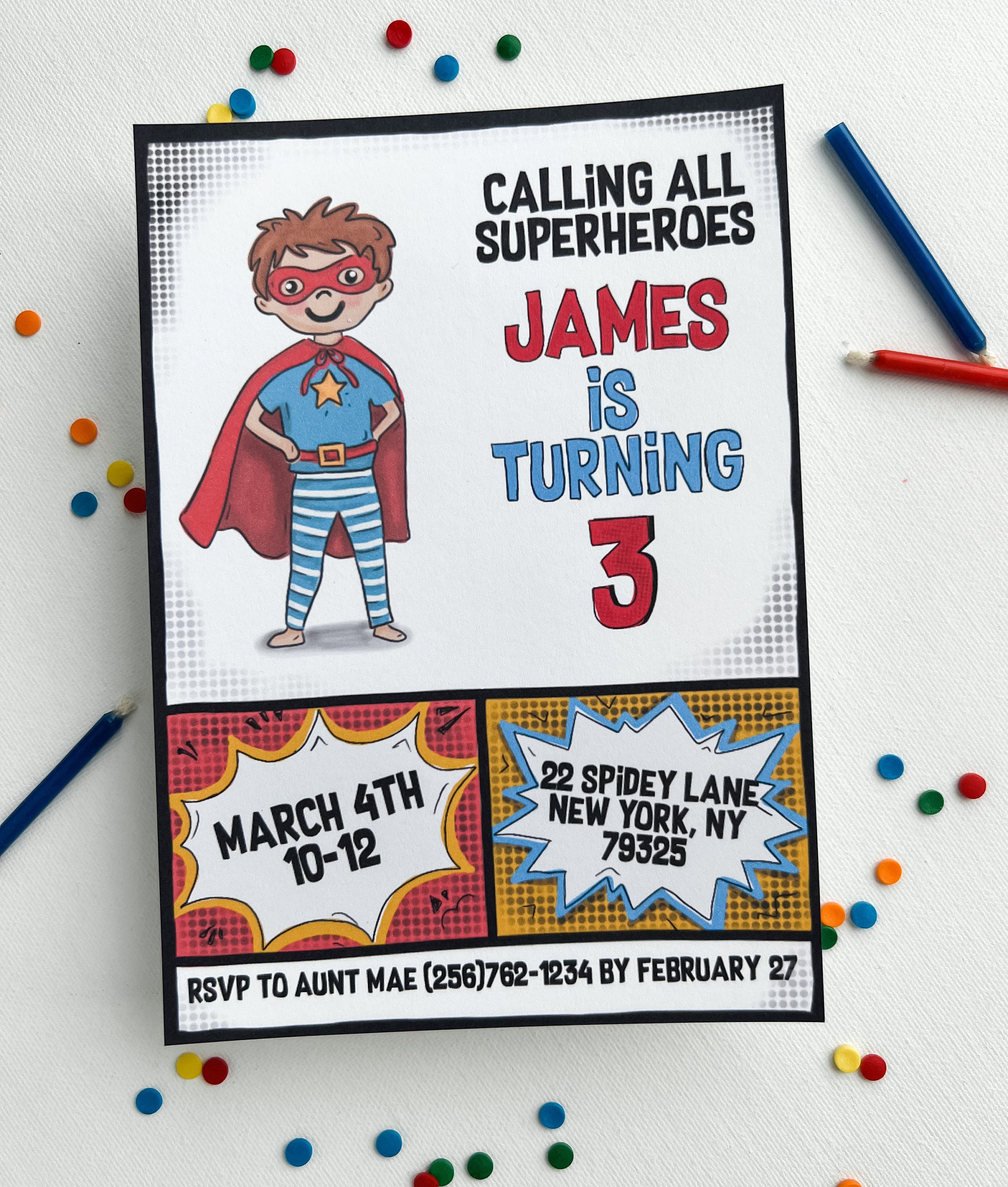 Super Hero Invitation Digital Download - Etsy