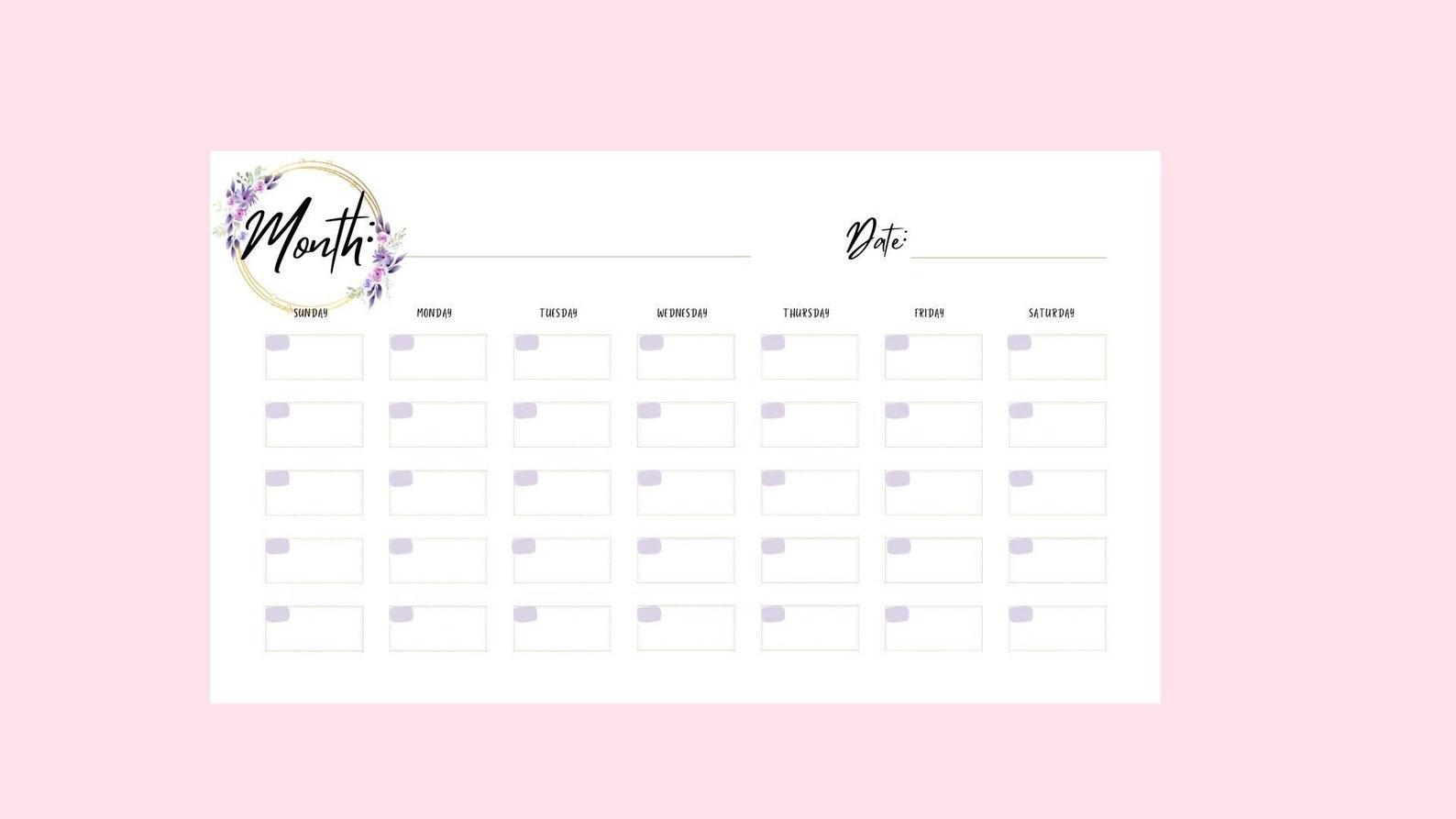 Printable Digital Download Perpetual Blank Calendar | Farmhouse ...