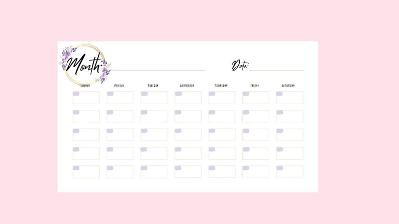 Printable Digital Download Perpetual Blank Calendar | Farmhouse ...