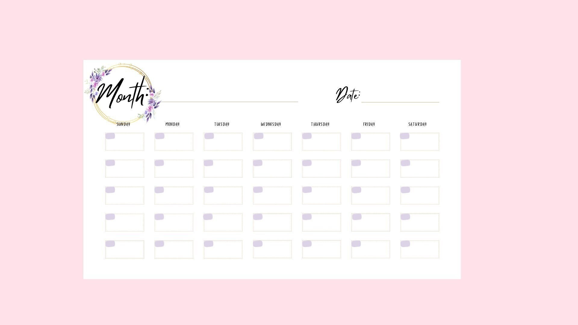 Printable Digital Download Perpetual Blank Calendar | Farmhouse ...