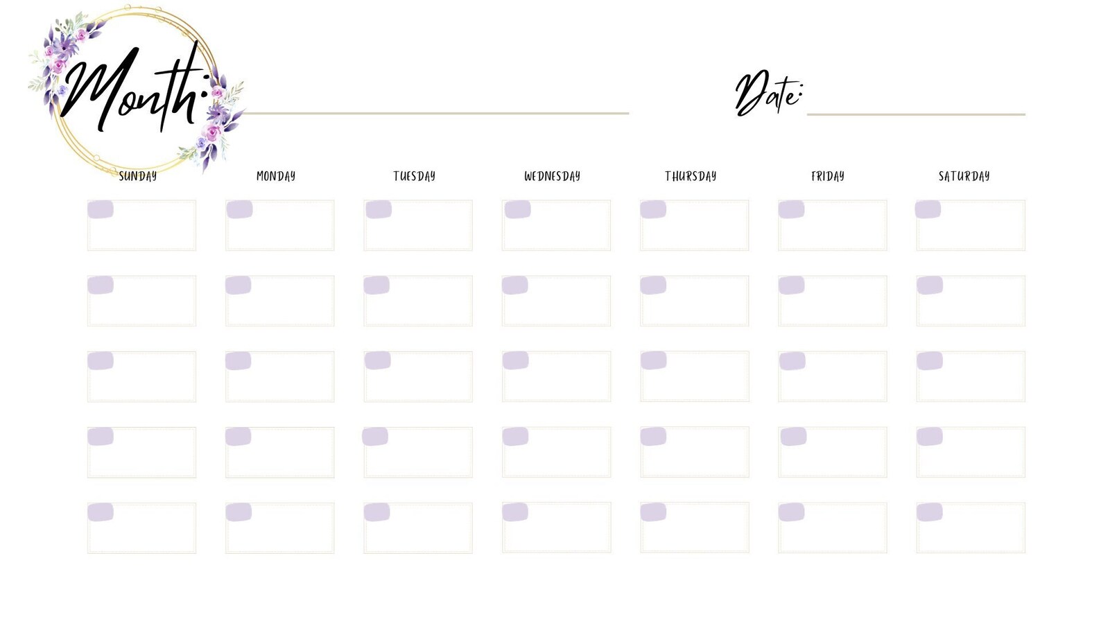 Printable Digital Download Perpetual Blank Calendar | Farmhouse ...