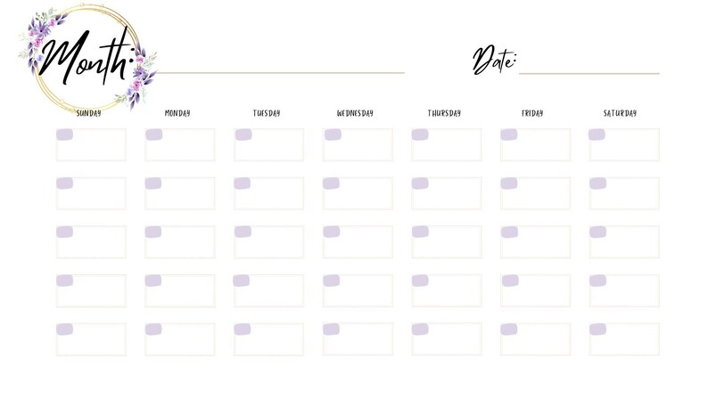 Printable Digital Download Perpetual Blank Calendar | Farmhouse ...