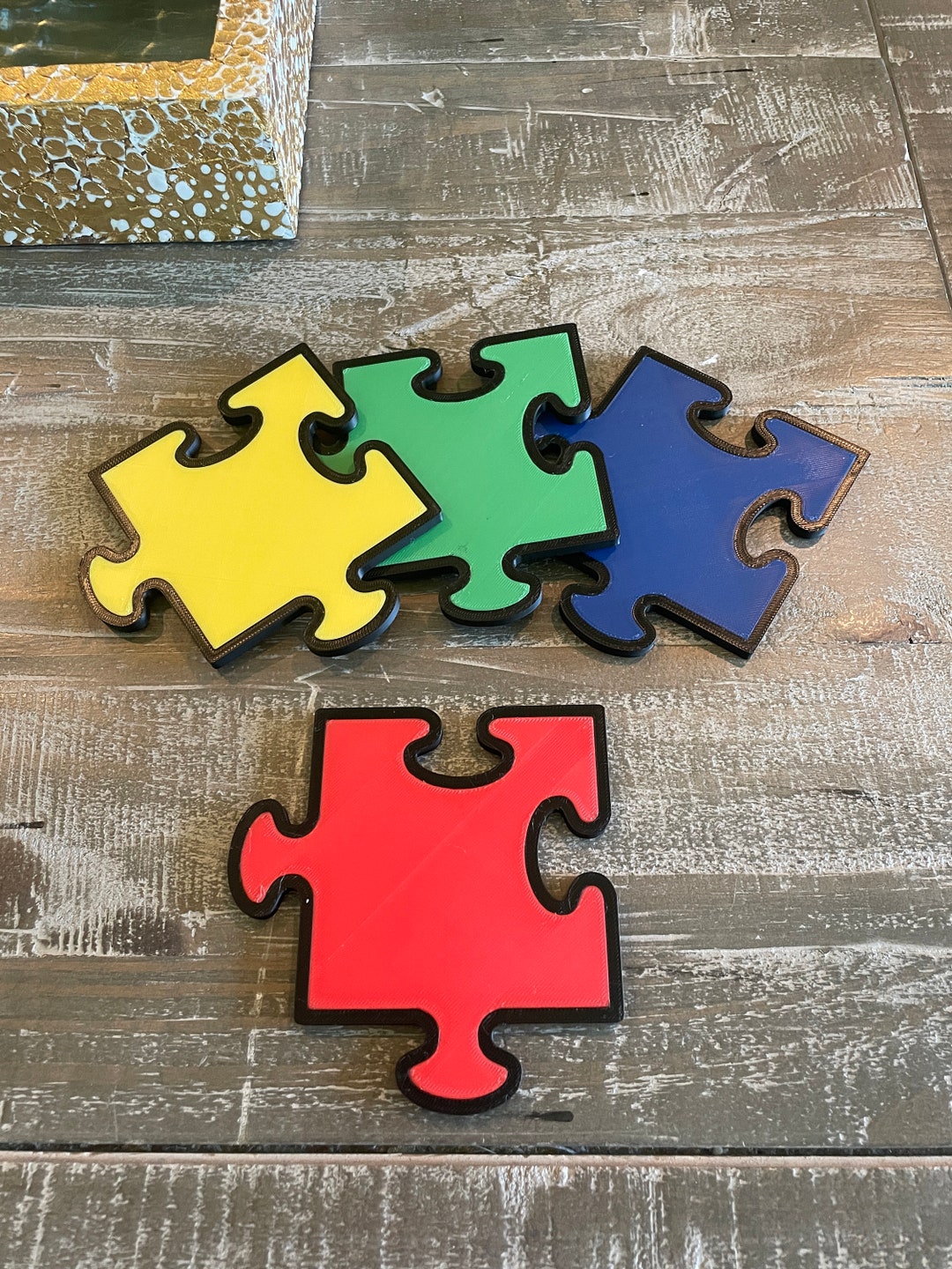 Puzzle Piece Drink Coasters Fun Table Protection for Home Drinks - Etsy