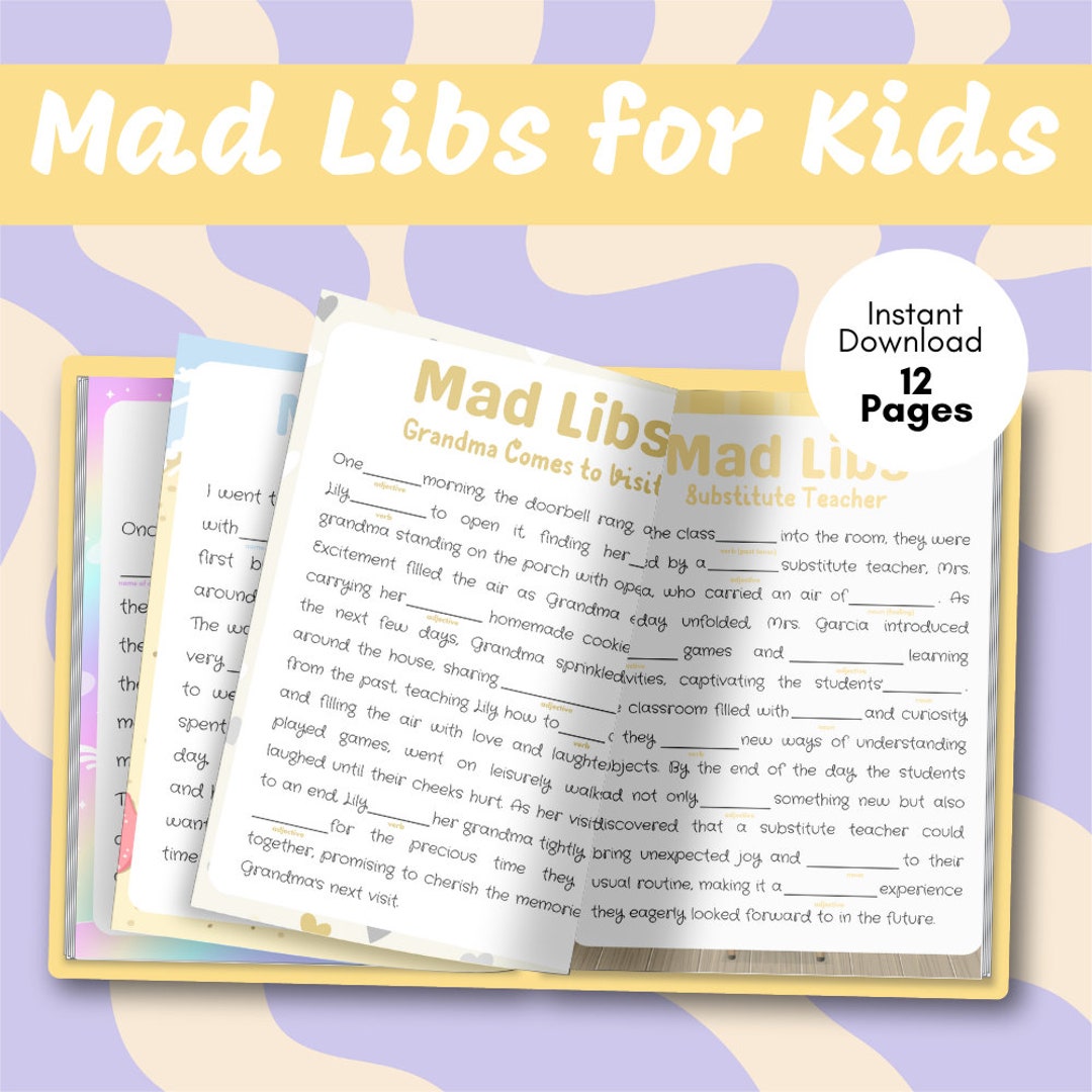 Hilarious Word Play for Kids, Mad Libs Book, Libs Prints. Mad Prints ...