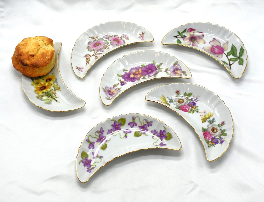 Vintage Croissant Dishes (set of 6) - Bread/crescent Roll and Butter ...