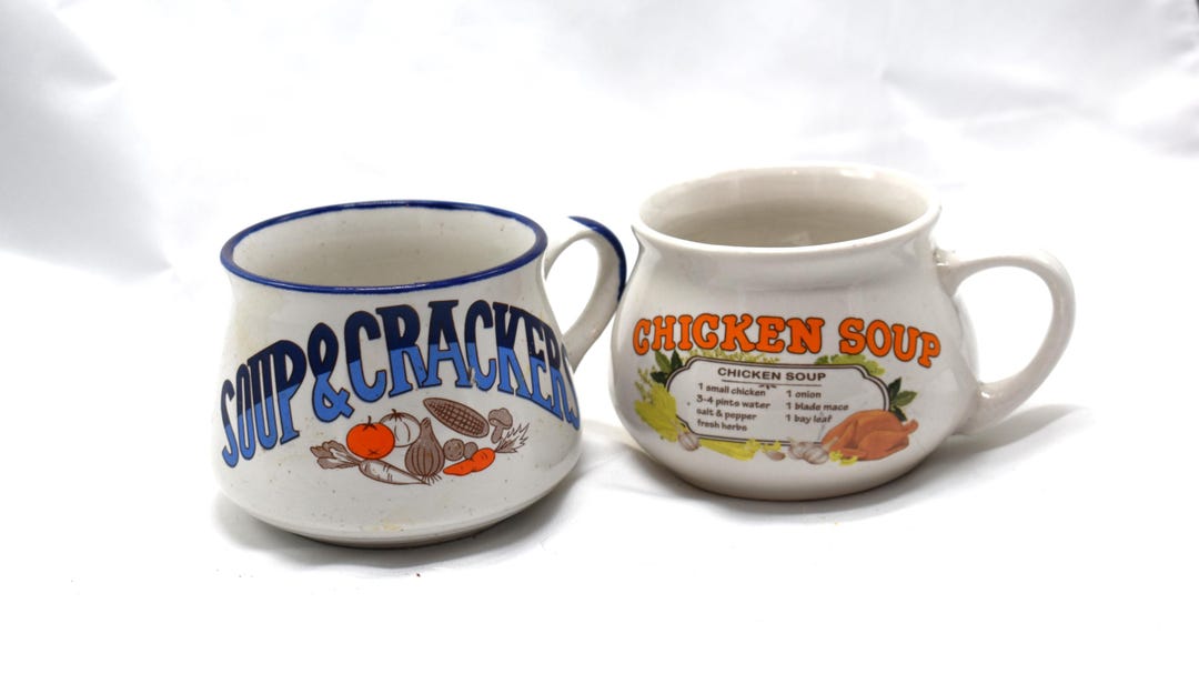 Vintage Soup Mugs (set of 2) - C. 1970s Soup, Chowder Serving Bowls ...