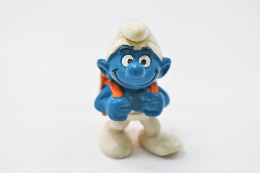 Vintage Smurf Backpacking Hiker Figure (1979, West Germany Schleich ...