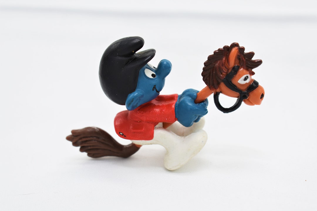 Vintage 1980 Smurfs Riding Horse Toy PVC Figure (schleich Smurf) - Etsy