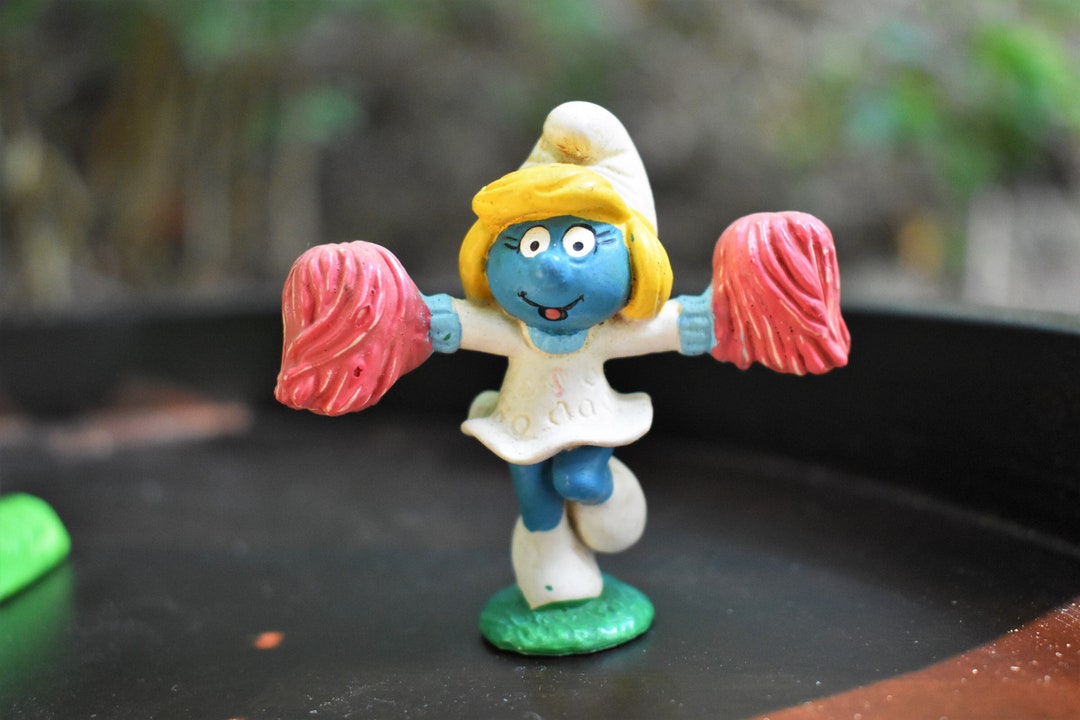Vintage Smurfette Cheerleader - Retro Smurfs PVC Figure - Cheerleading ...