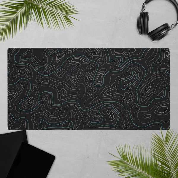 Topographic Desk Mat Grey - Etsy