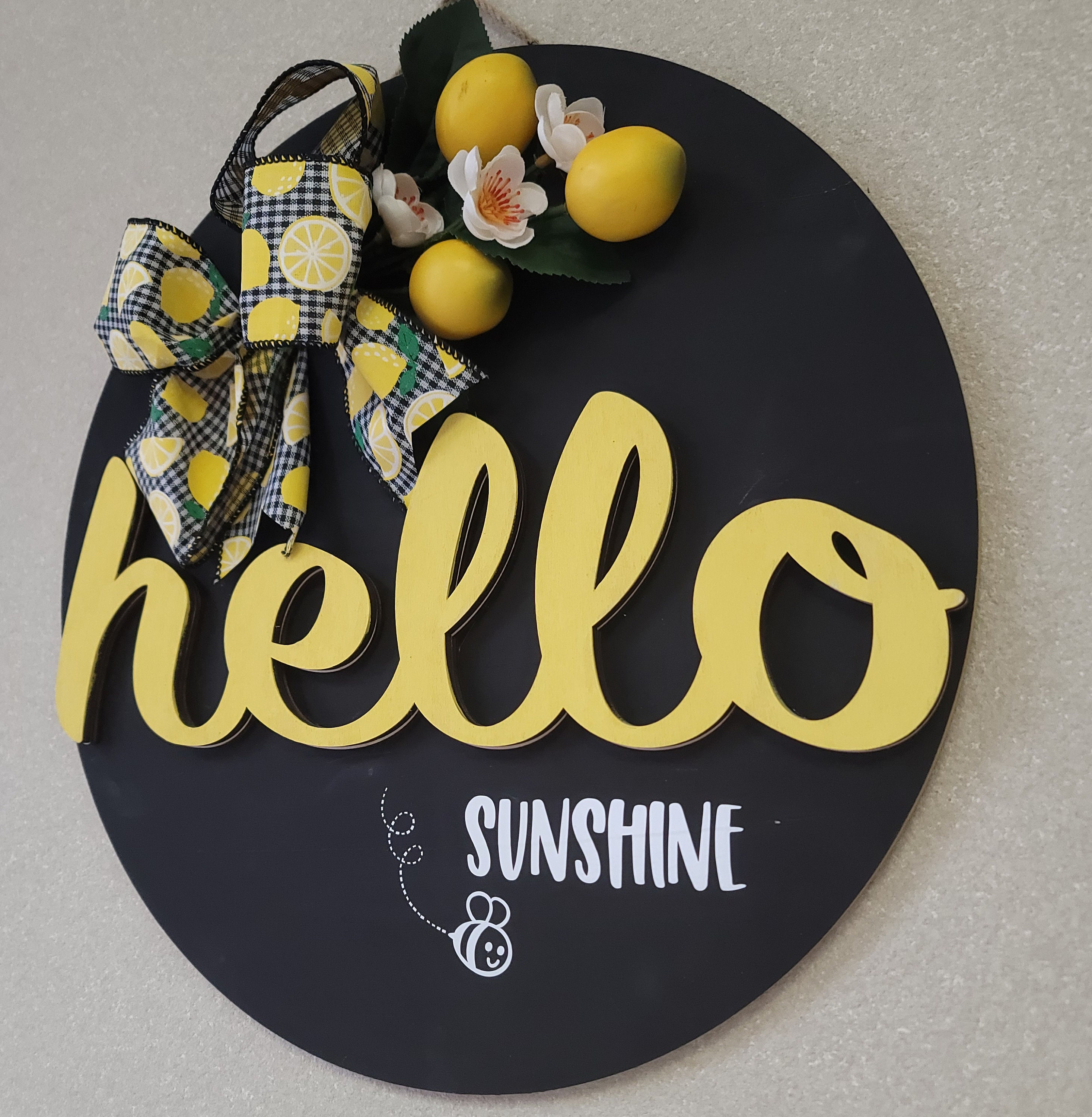 Hello Sunshine Welcome Sign for Your Front Door or Entry Way - Etsy