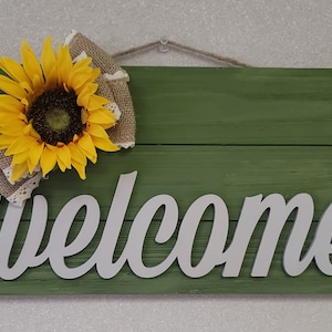 Welcome Sign, Sunflower Welcome - Etsy