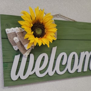 Welcome Sign, Sunflower Welcome - Etsy