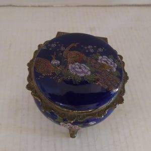 Ornate Blue Enamel MUSIC BOX Jewelry Trinket JAPAN - Etsy