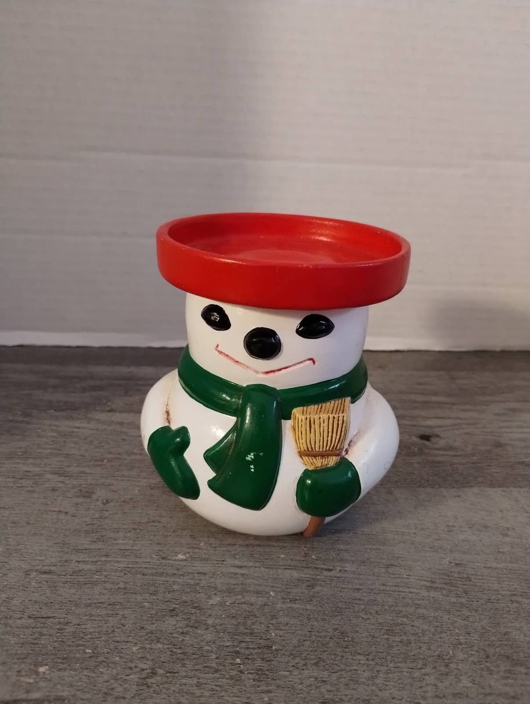 Snowman Pillar Candle Holder - Etsy