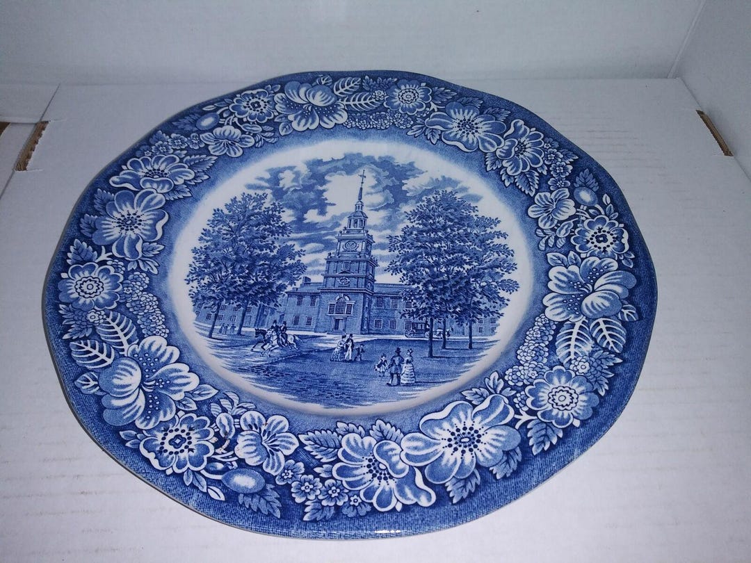 Liberty Blue China Ironstone Dinner Plate Independence Hall Made in ...