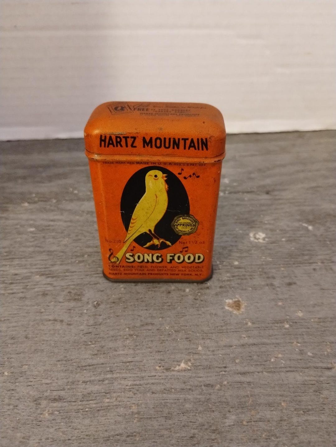 Hartz Mountain Song Food Tin, Canary / Bird Food New York No. 210 - Etsy