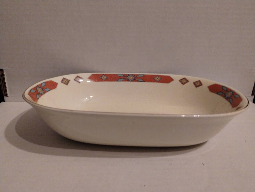 W S George Cavitt-shaw Iroquois Red Oval Vegetable Serving Bowl 9 3/8 ...