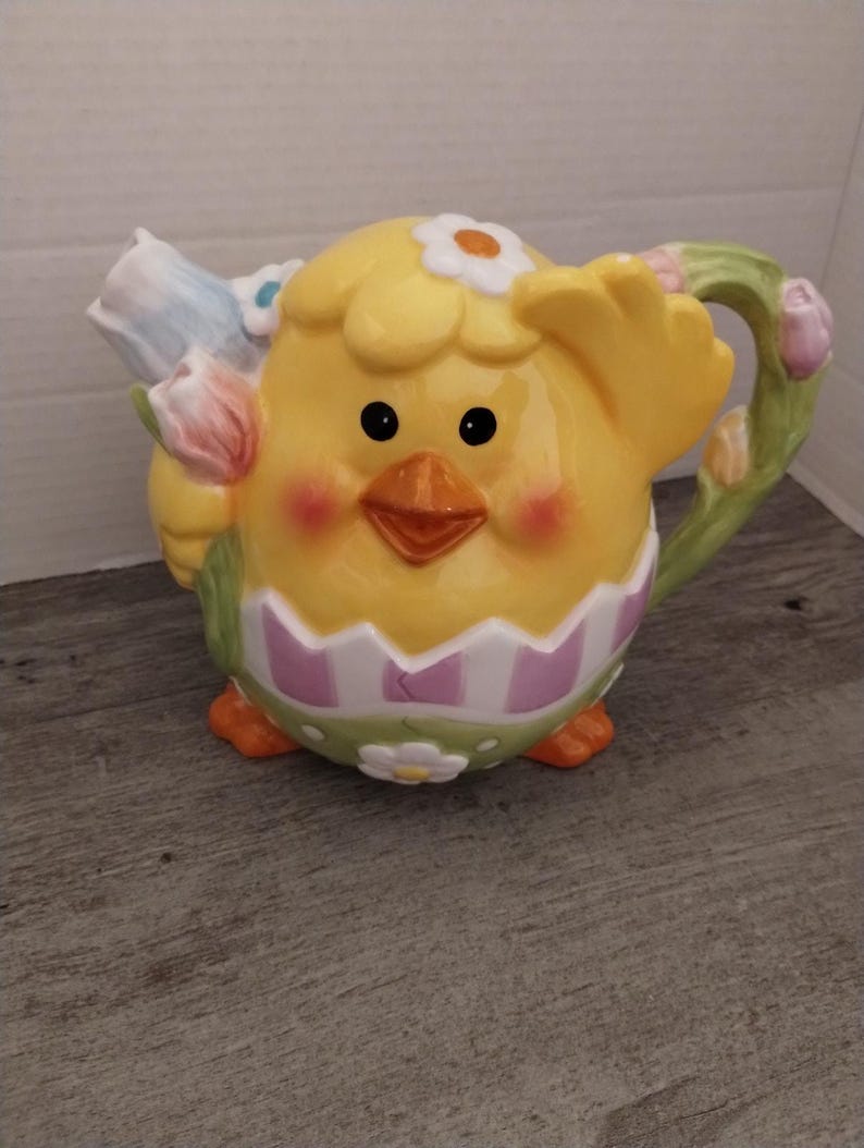 Chang Song Baby Chick in Egg Shell Teapot With Flower Handle - Etsy