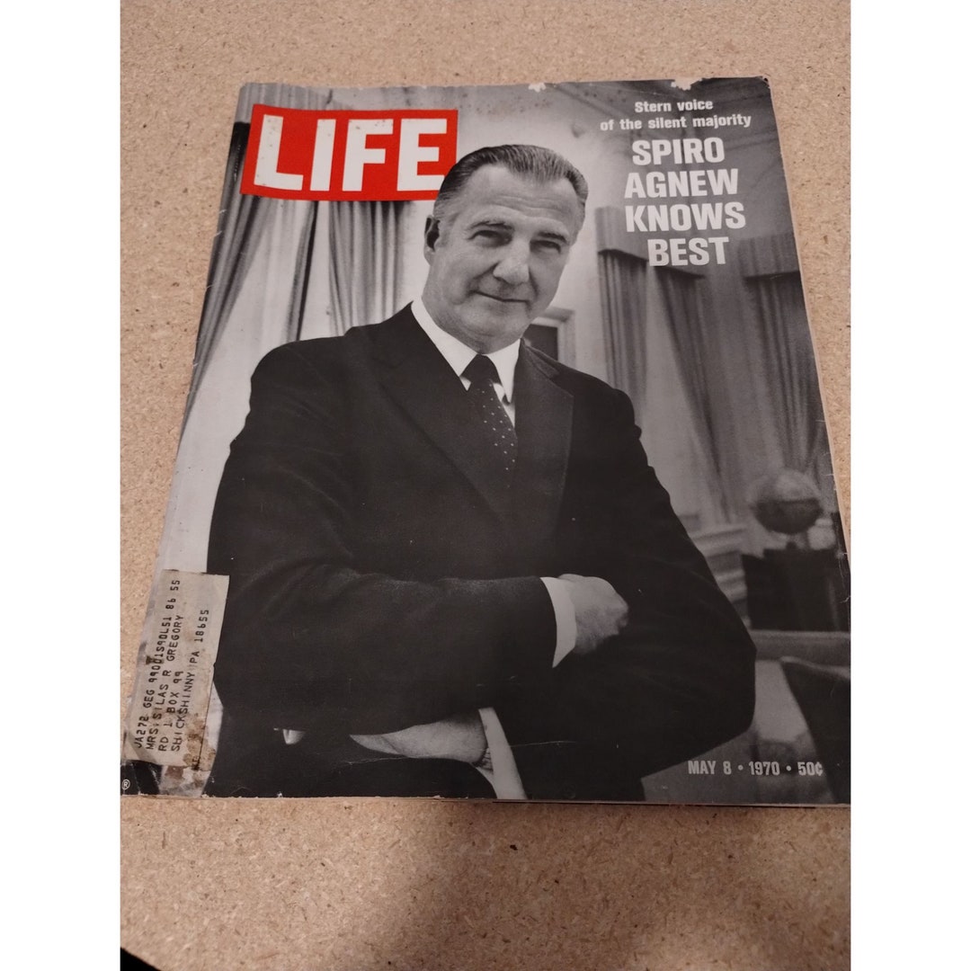 Life Magazine May 8 1970 Stern Voice of Spiro Agnew Silent Majority - Etsy